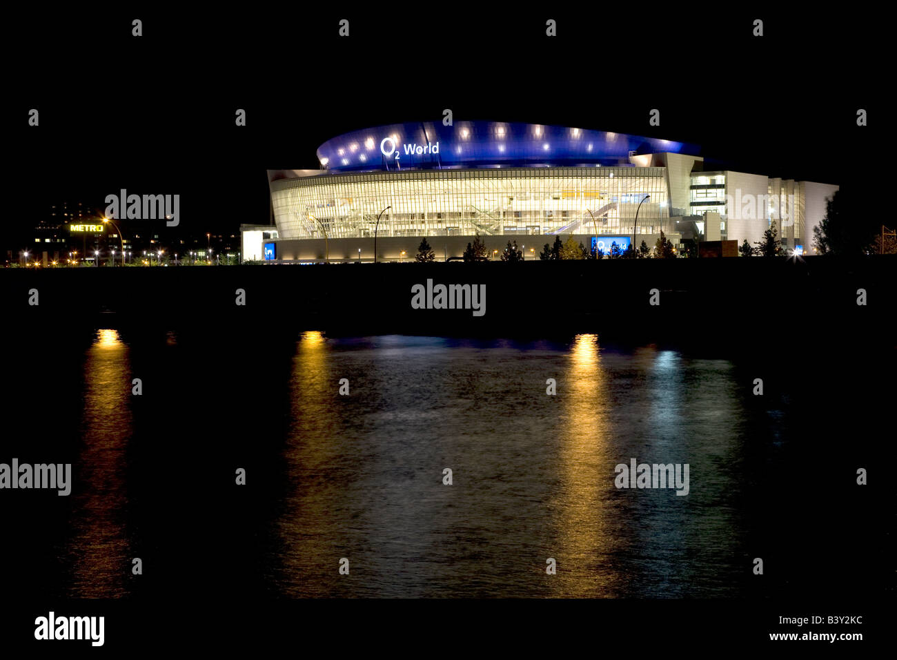 the O2 arena in Berlin Germany which sits alongside the river Spree ...