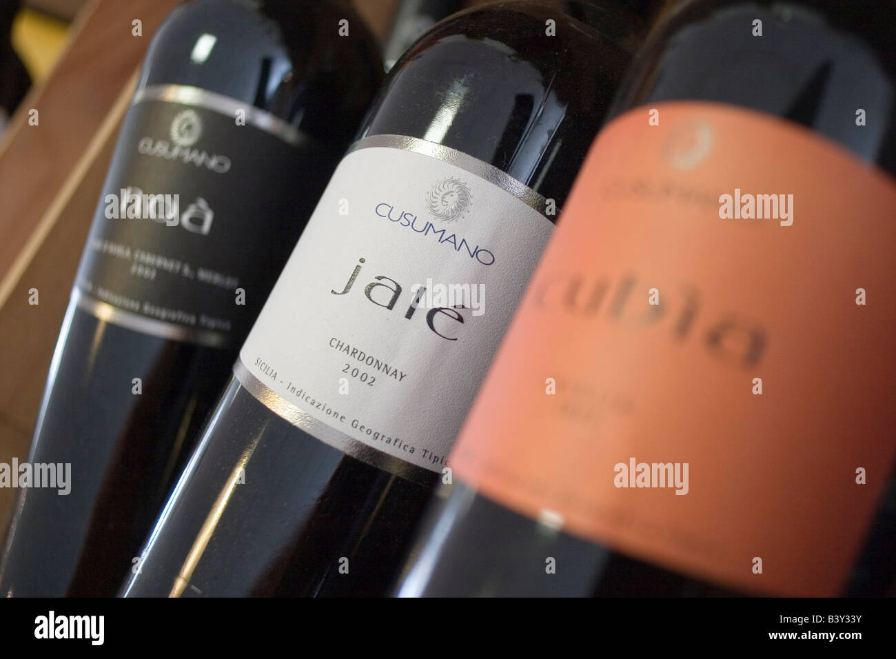 three bottles of wine Stock Photo - Alamy