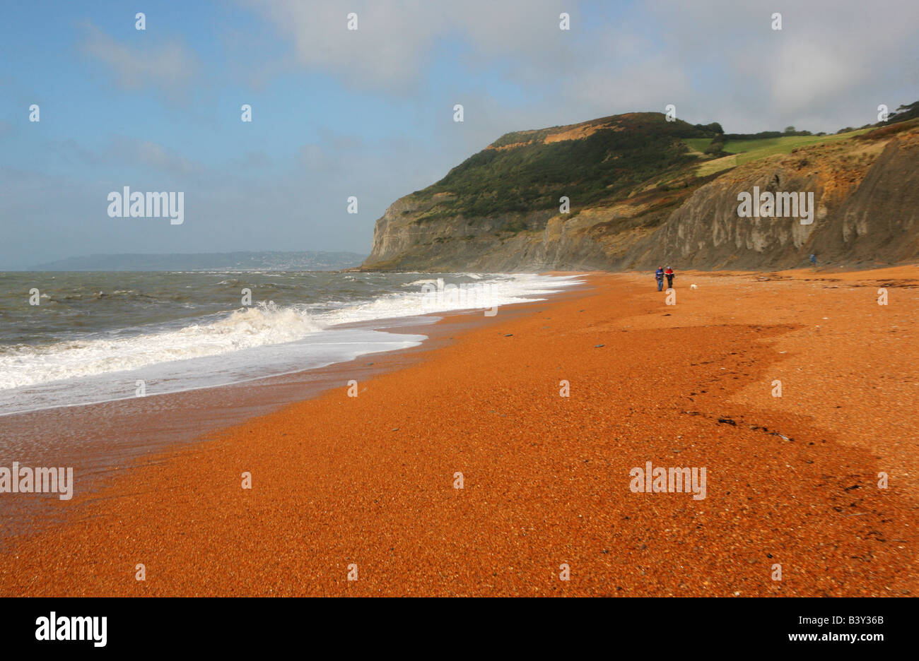 The beach at Seatown near the village of Chideock, Dorset, England ...