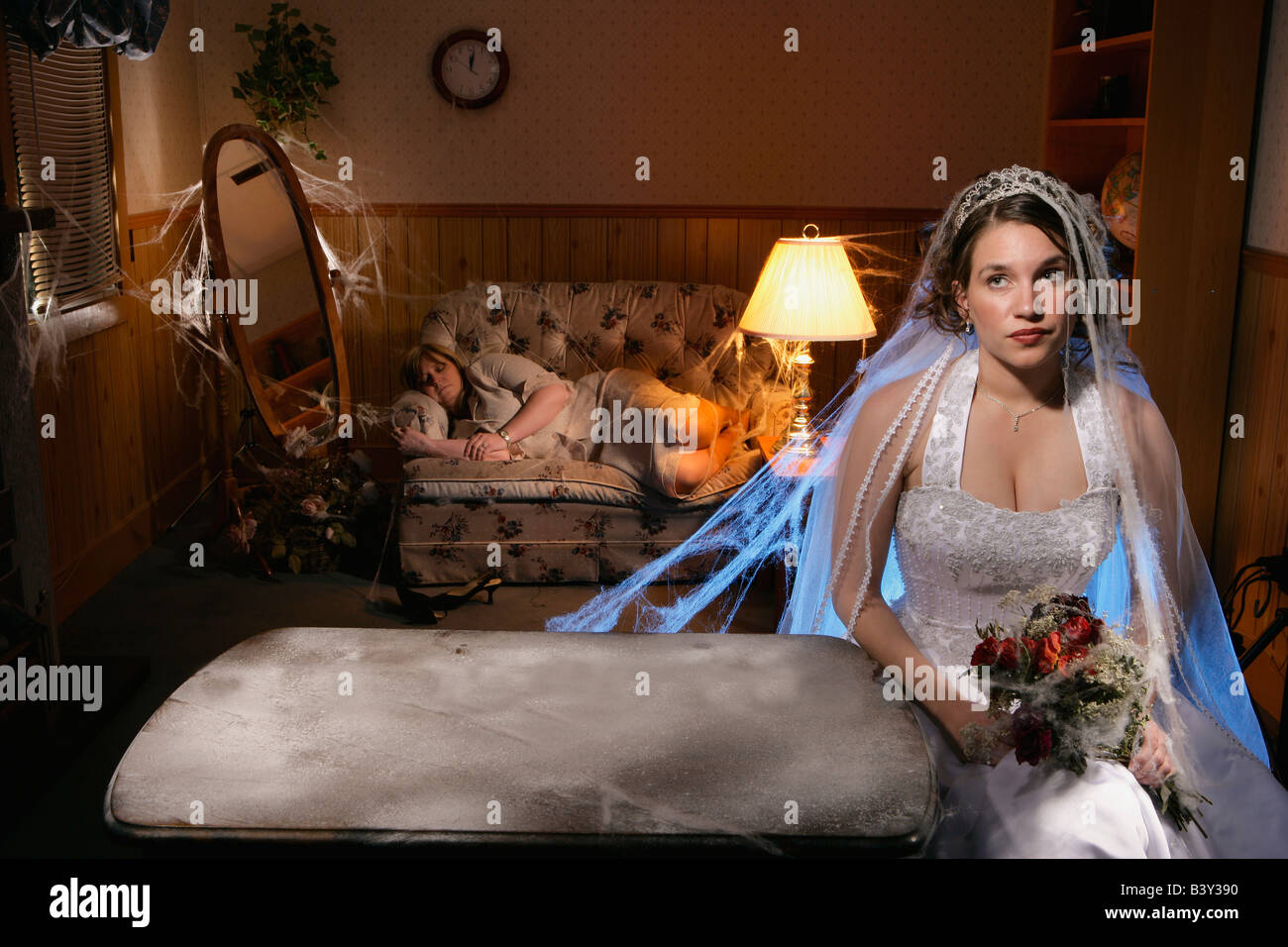Bride waiting for husband Stock Photo - Alamy