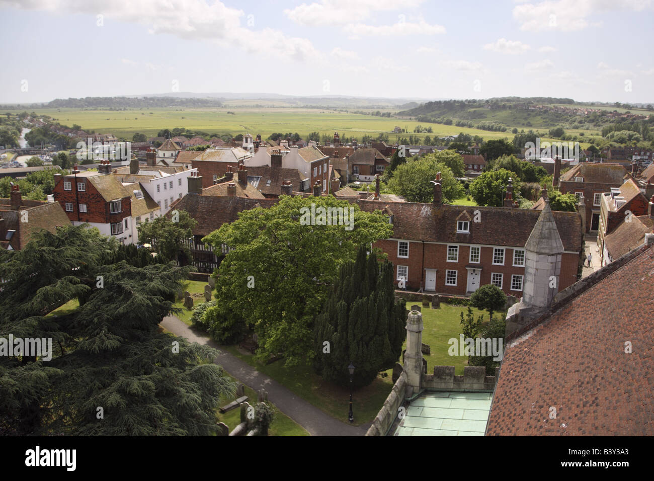 View of the town of Rye from the St Mary's Church tower, Rye, East ...