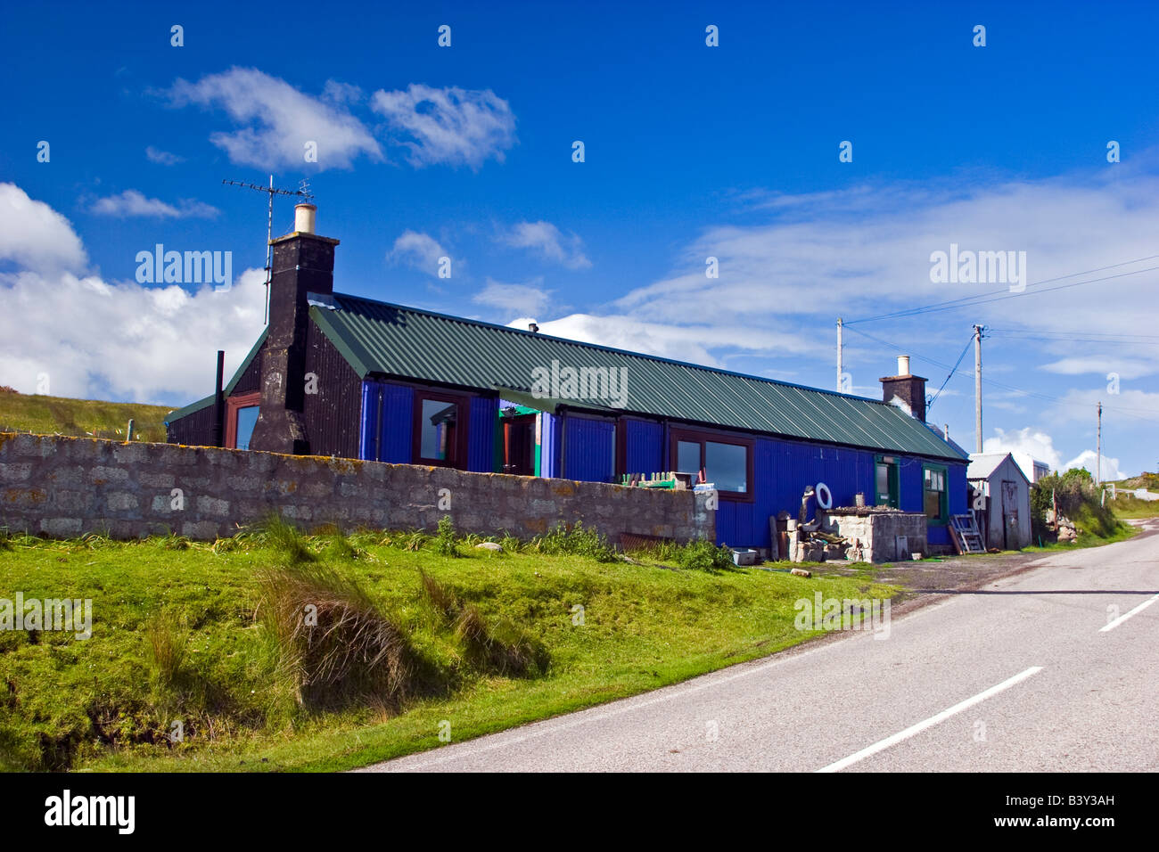 Croft crofter crofting cottage house blue landscape hi-res stock ...