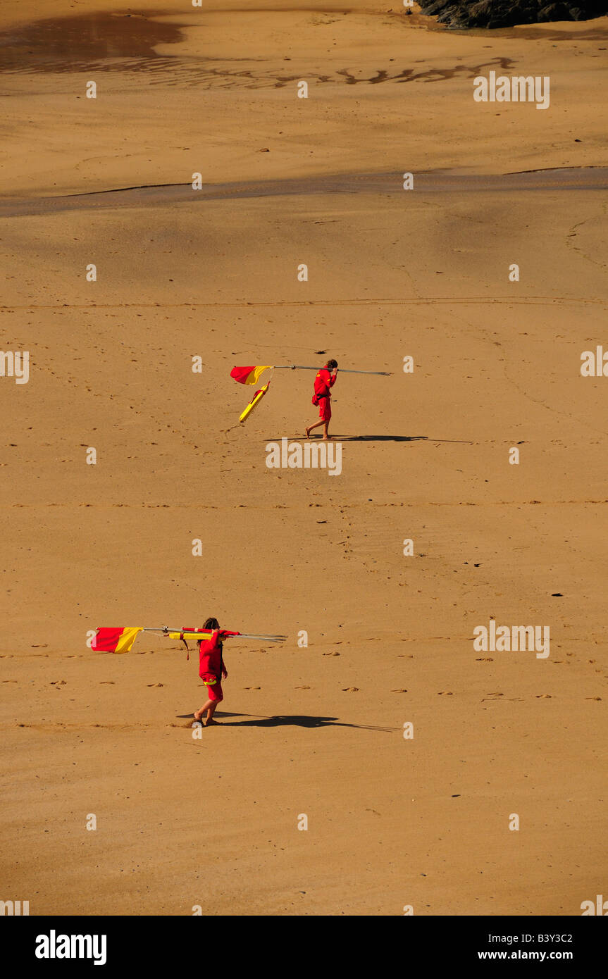 Lifeguards at Trevone Bay,Cornwall Stock Photo - Alamy