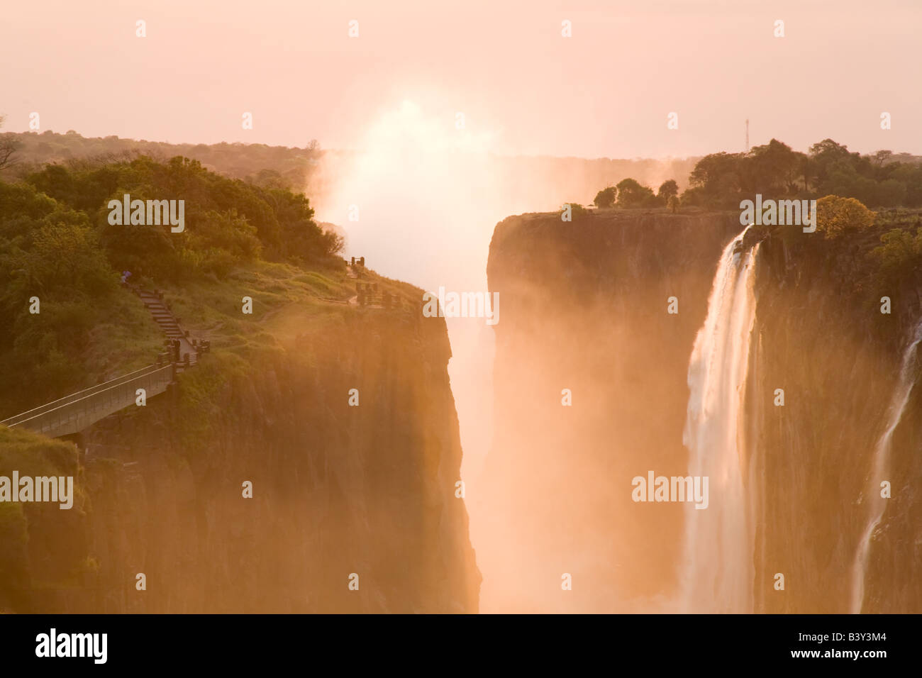 Victoria falls at sunset. Livingstone Zambia Africa Stock Photo - Alamy