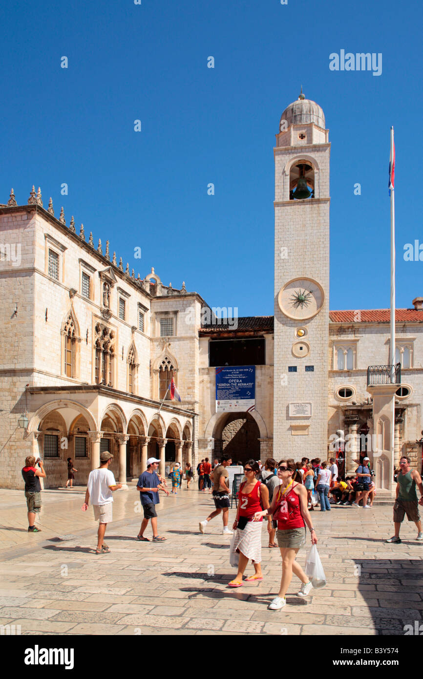 Luza Square in the old town of Dubrovnik, Republic of Croatia, Eastern ...