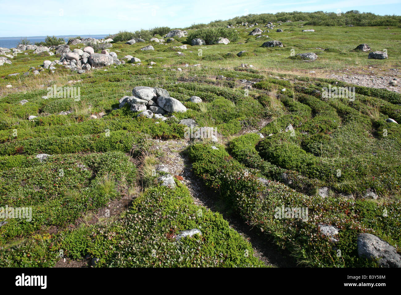 Prehistoric stone labyrinth on the Zayatsky islands close to the ...