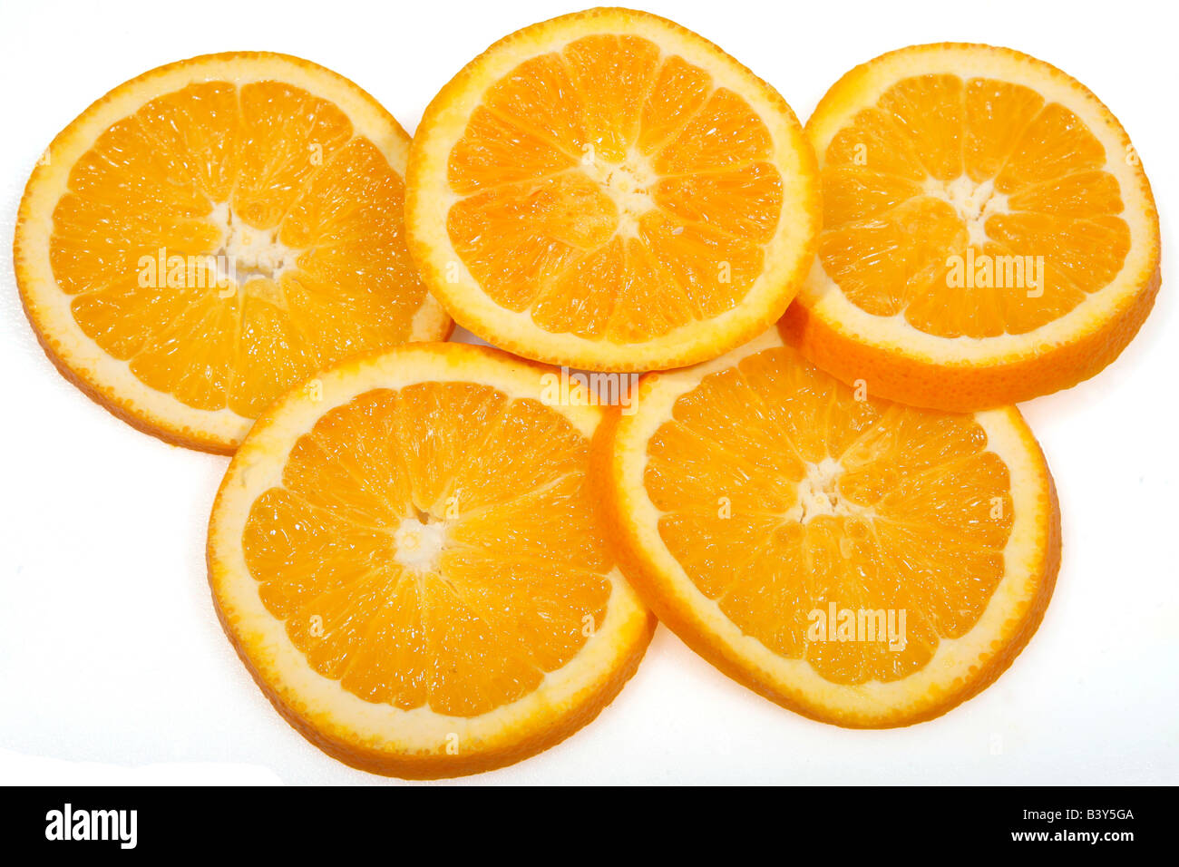 Close up of five orange slices Stock Photo - Alamy