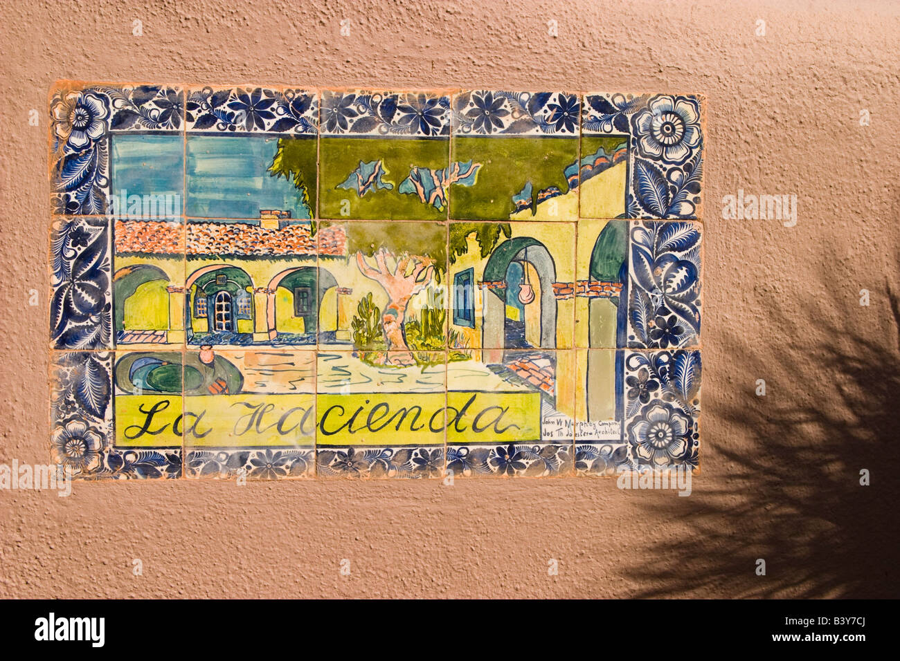 USA, Arizona, Tucson. Tile sign at Hacienda del Sol resort Stock Photo ...