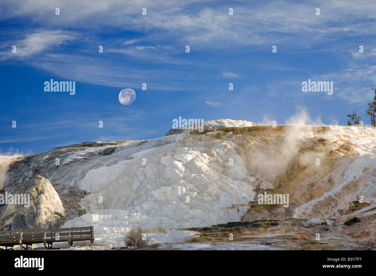 Calcium hot spring formations at Mammoth Hot Springs Yellowstone ...