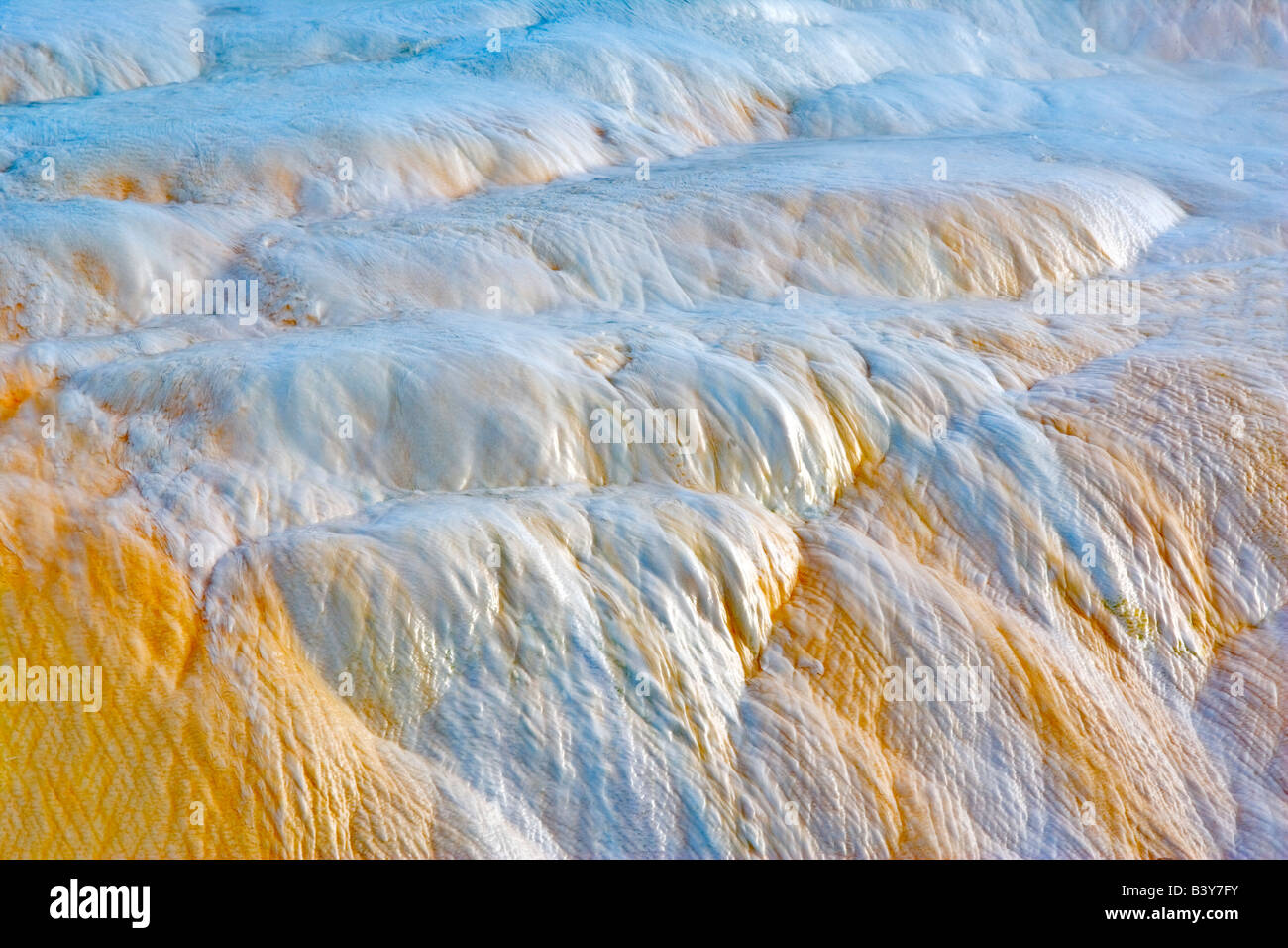 Calcium hot spring formations at Mammoth Hot Springs Yellowstone ...