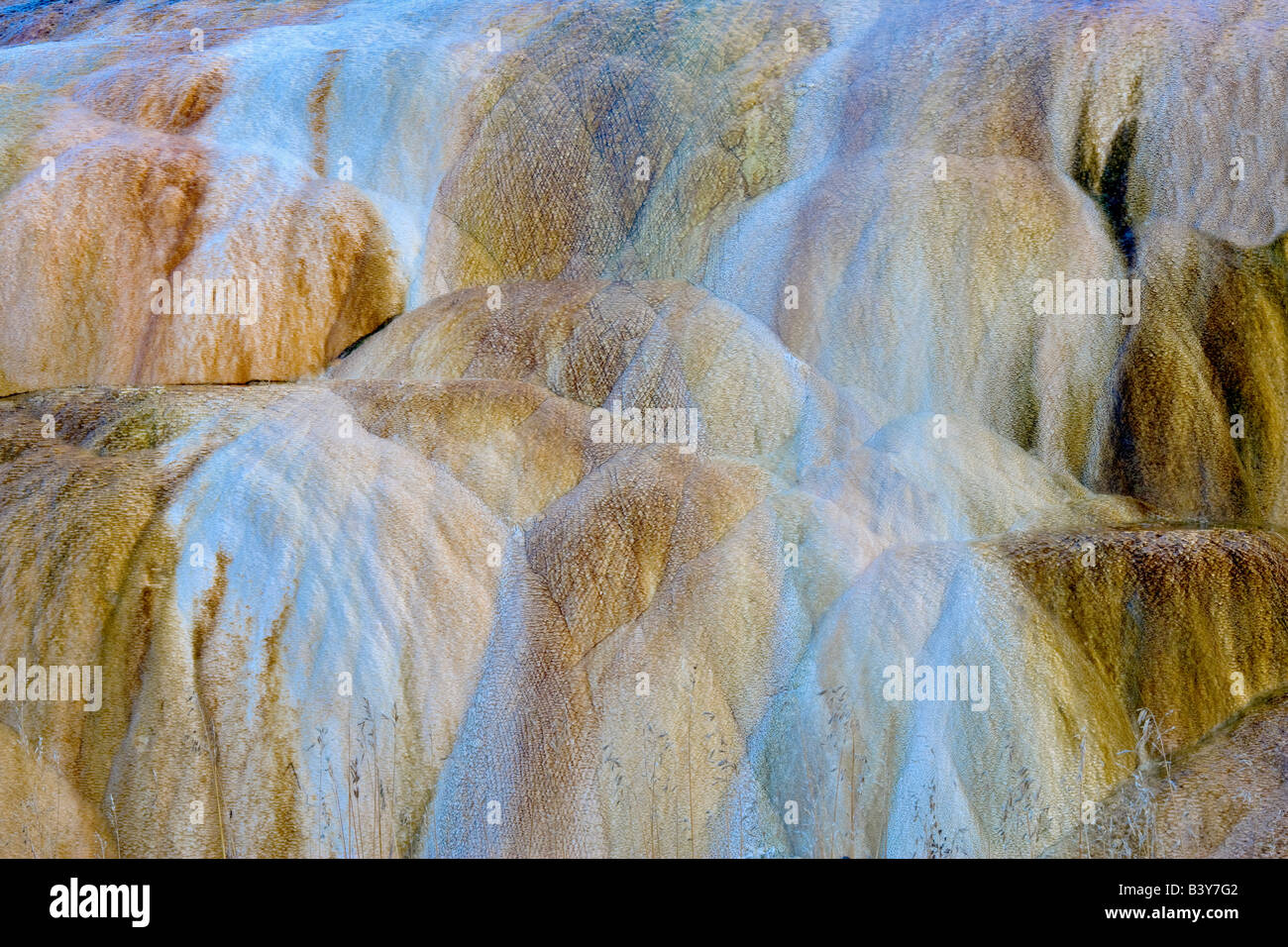 Calcium hot spring formations at Mammoth Hot Springs Yellowstone ...