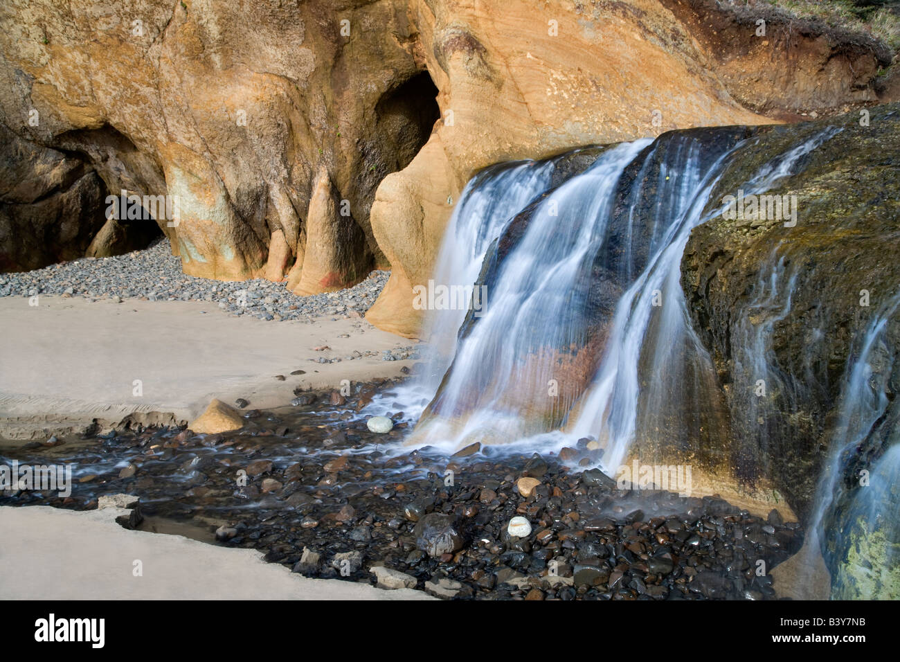 Waterfalls at Hug Point State Park Oregon Stock Photo - Alamy