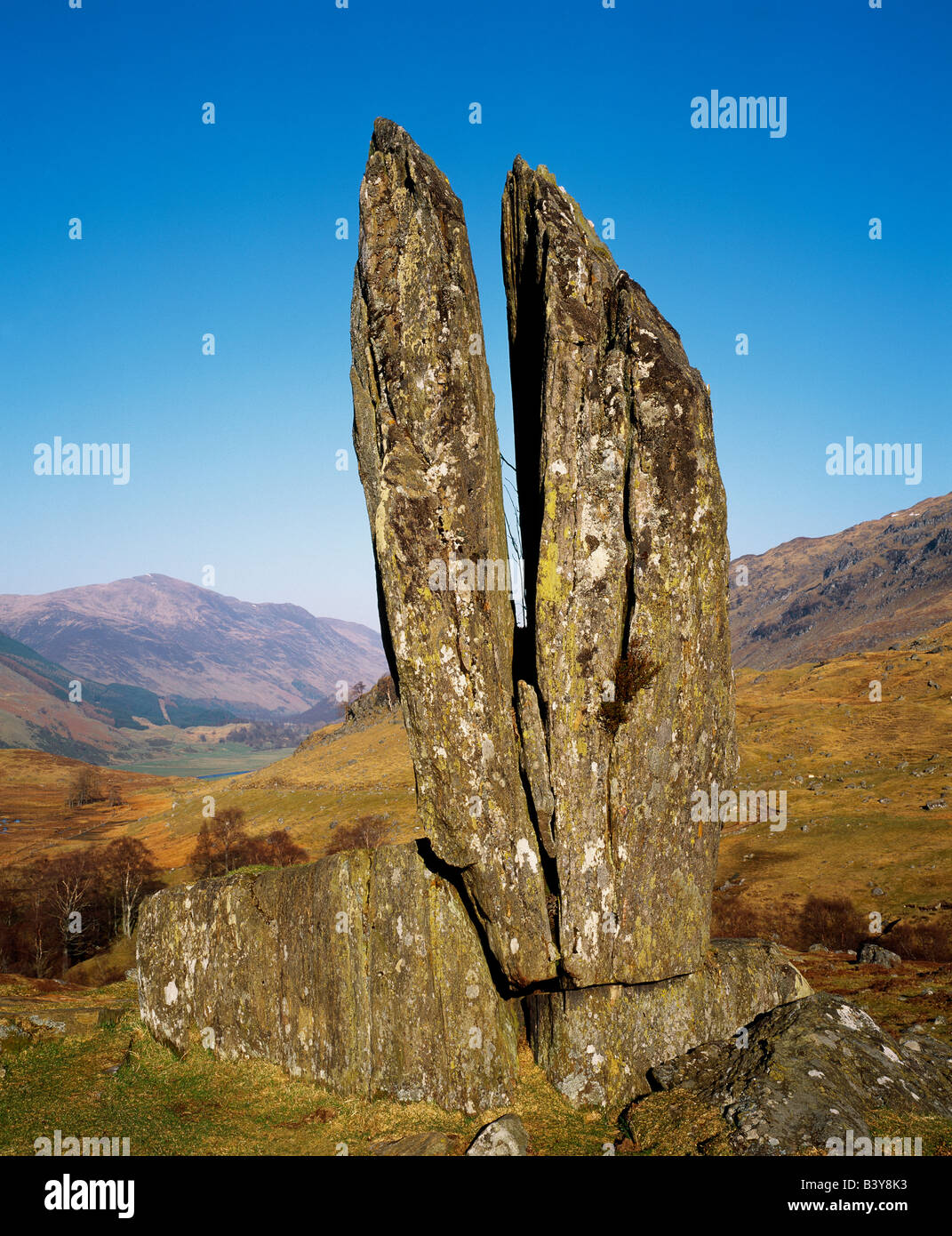 Scotland, Perthshire, Twin rock in Glen Lyon Stock Photo - Alamy