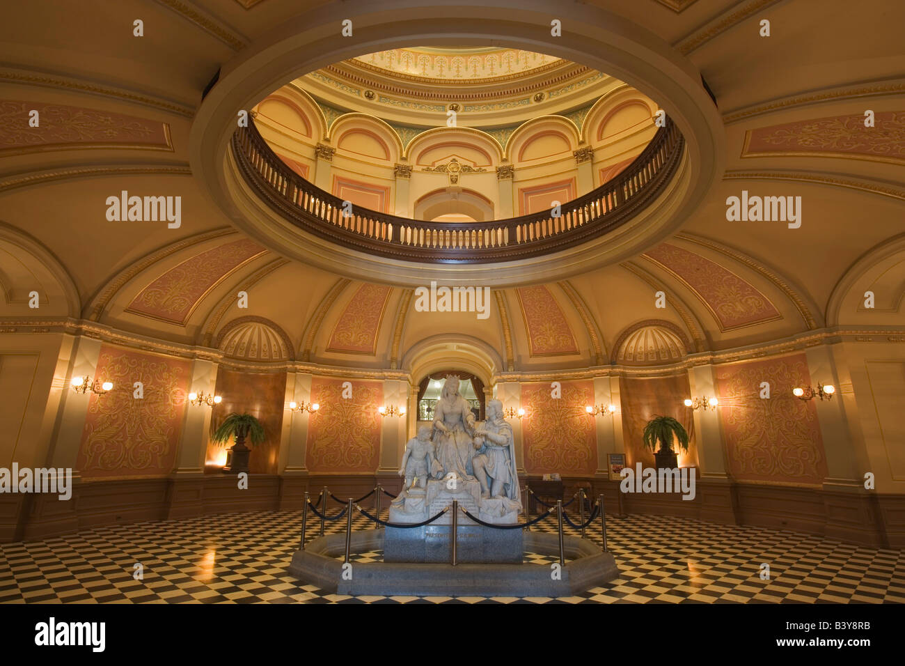 USA, California, Sacramento. View under dome area inside the Capitol ...