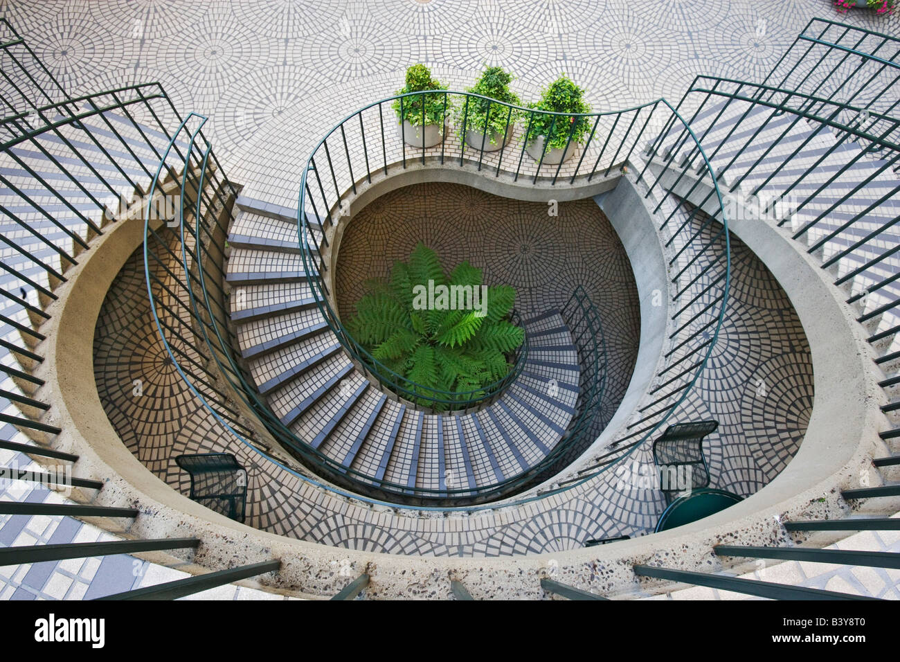 USA, California, San Francisco. Spiral staircase in the Embarcadero ...