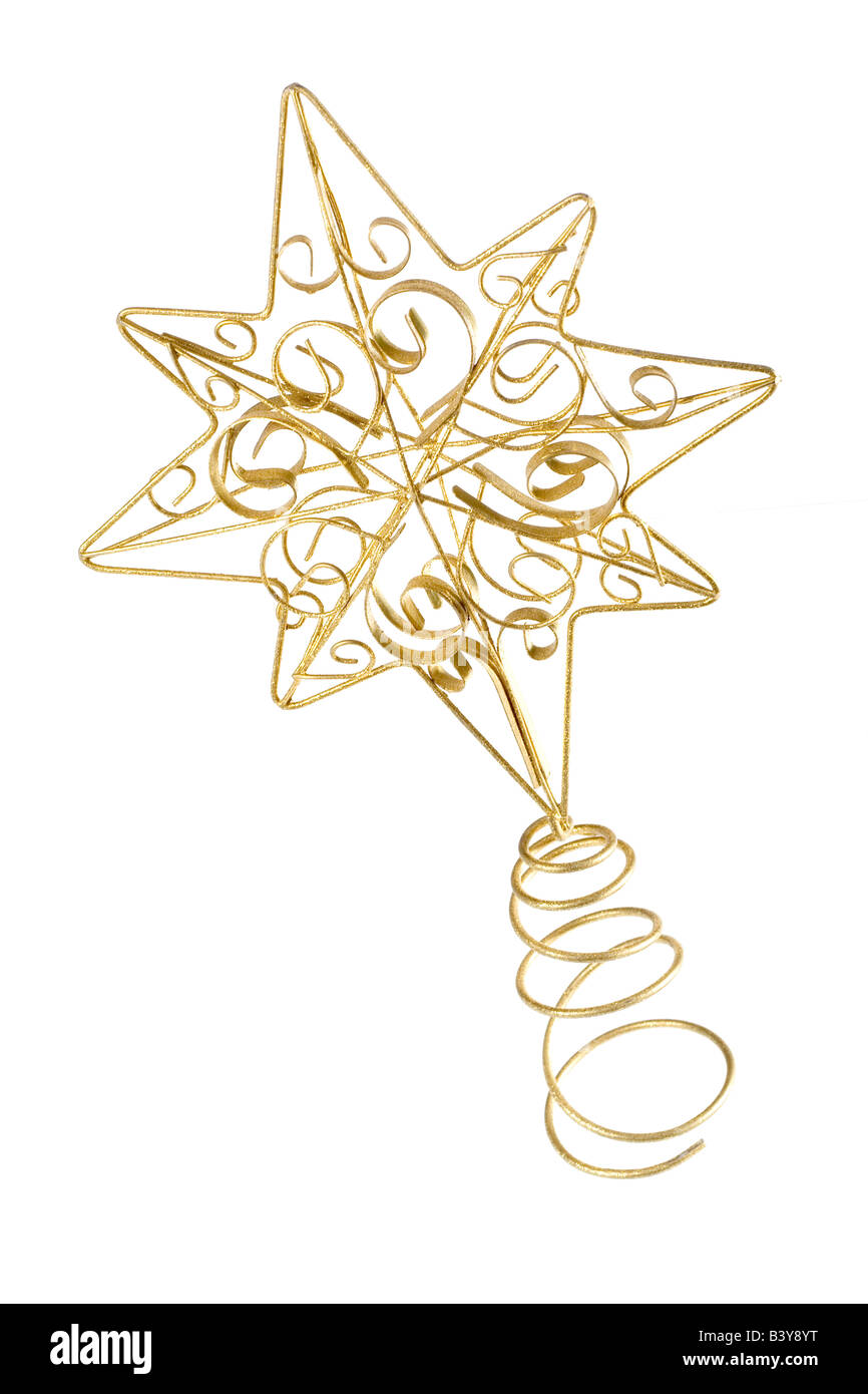A tree topper for Christmas in the shape of a star Stock Photo - Alamy