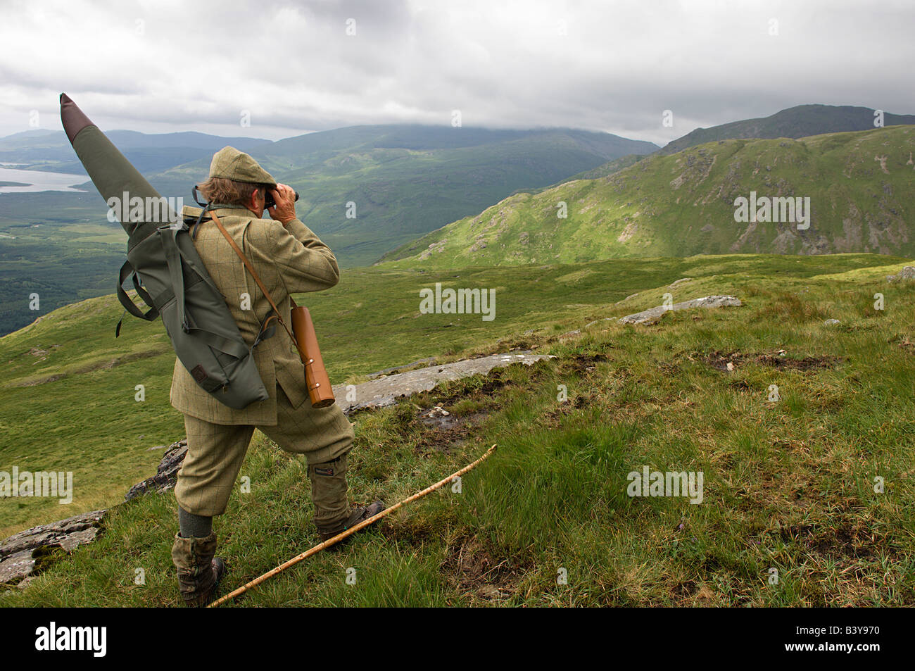 Scotland, Hebrides, Mull. Benmore Estate stalker, Neilson Bissett, on ...