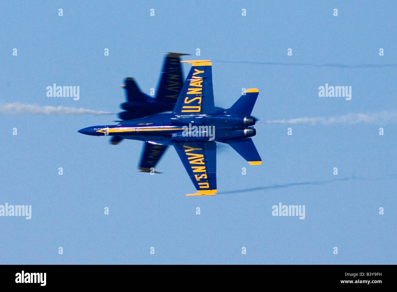 Blue Angels perform knife-edge pass during 2006 Fleet Week airshow in ...