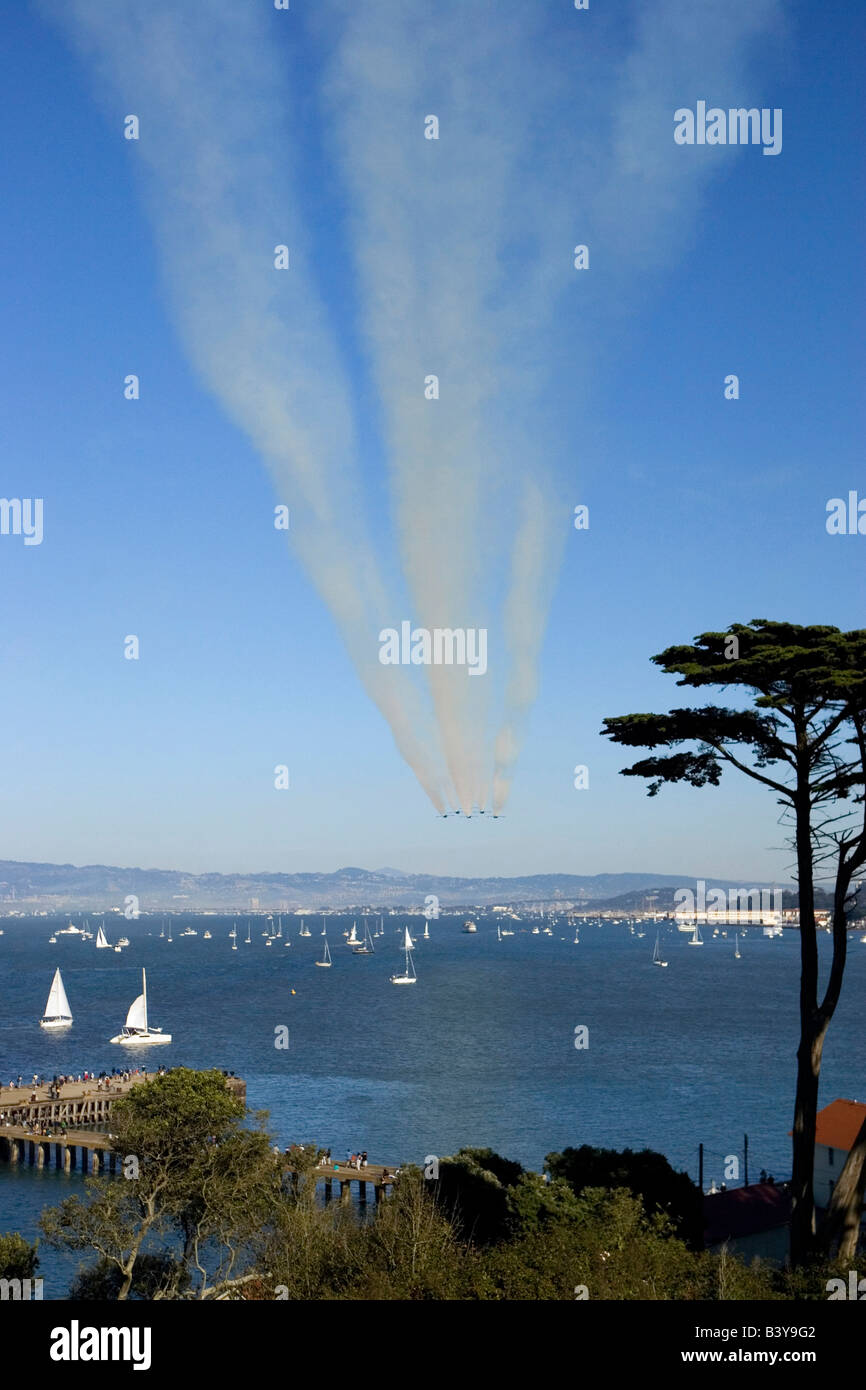 Blue Angels flyby during 2006 Fleet Week performance in San Francisco ...