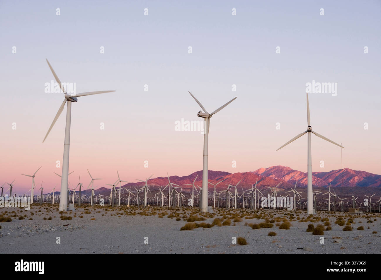 A wind farm in the San Gorgonio Mountain Pass in Palm Springs ...