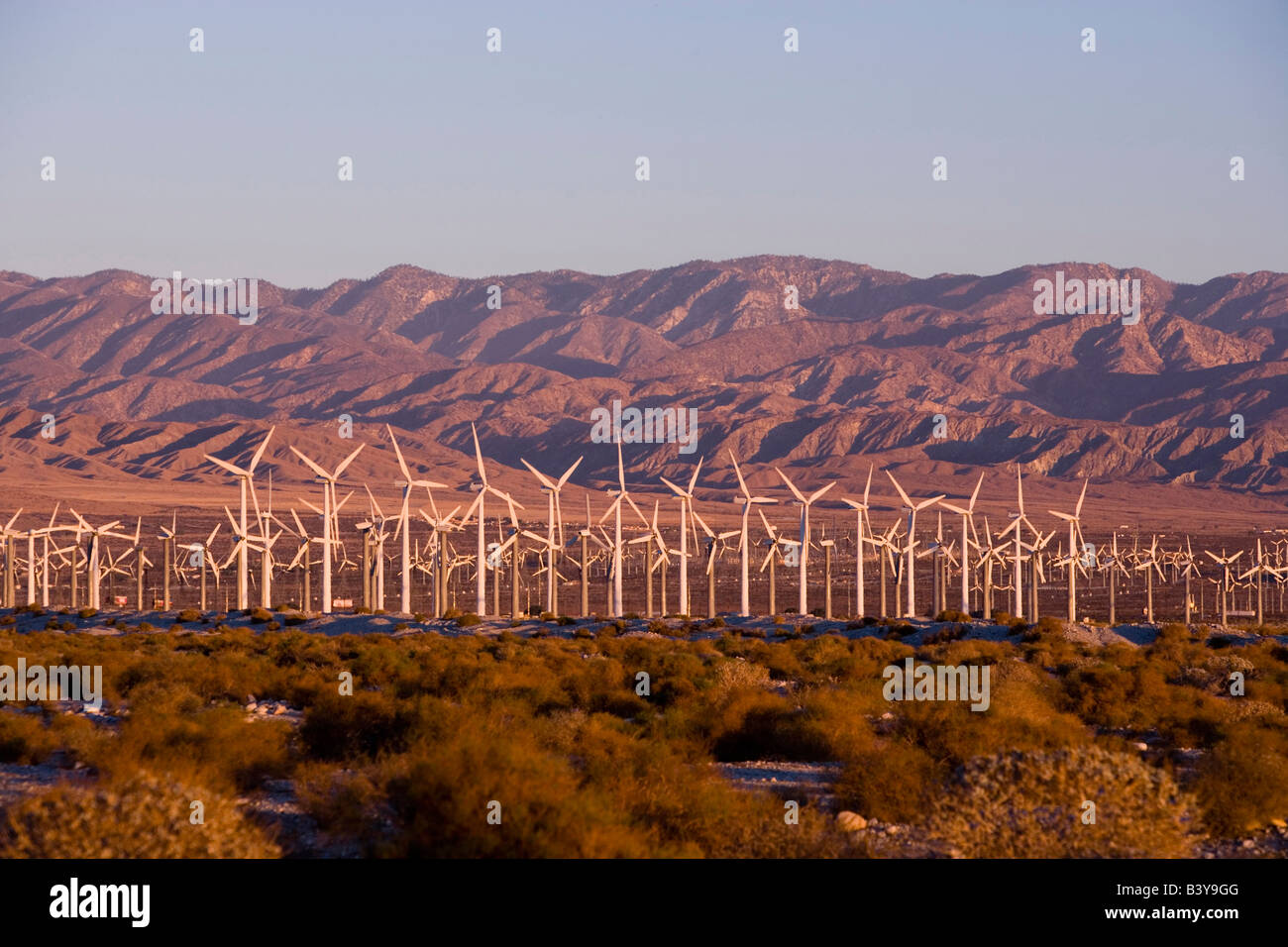 A wind farm in the San Gorgonio Mountain Pass in Palm Springs ...