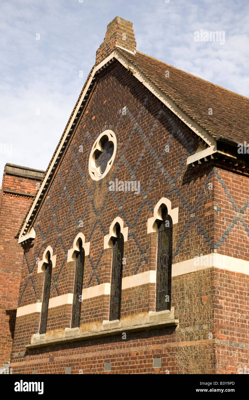 A gable end showing crossed brickwork at London's Fulham Palace Stock ...