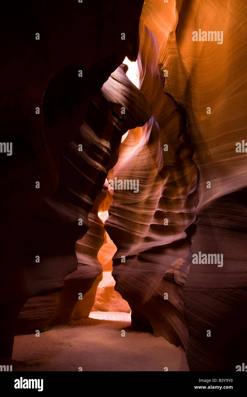 Lower Antelope Canyon red sandstone striations tall curved walls formed ...