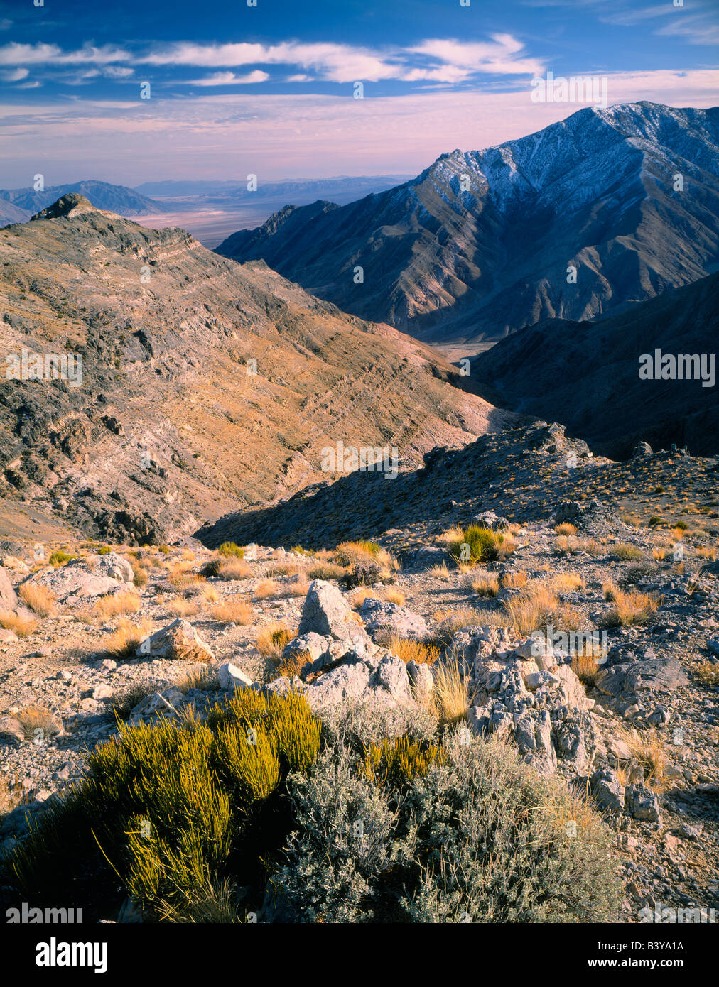 DEATH VALLEY NATIONAL PARK, CALIFORNIA. USA. View down Trail Canyon to ...