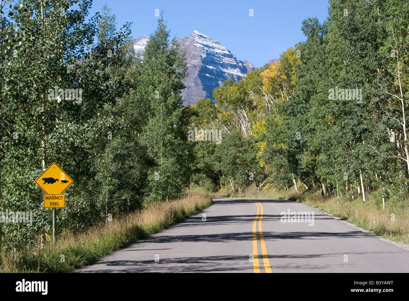 North America - USA - Colorado - Rocky Mountains - Sign on road to ...