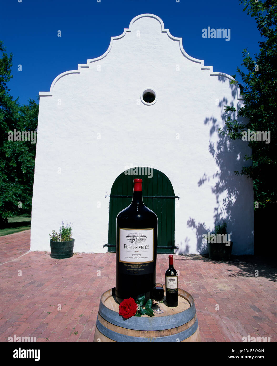 South Africa, Western Cape, Stellenbosch. A Sovereign bottle (27 litres ...