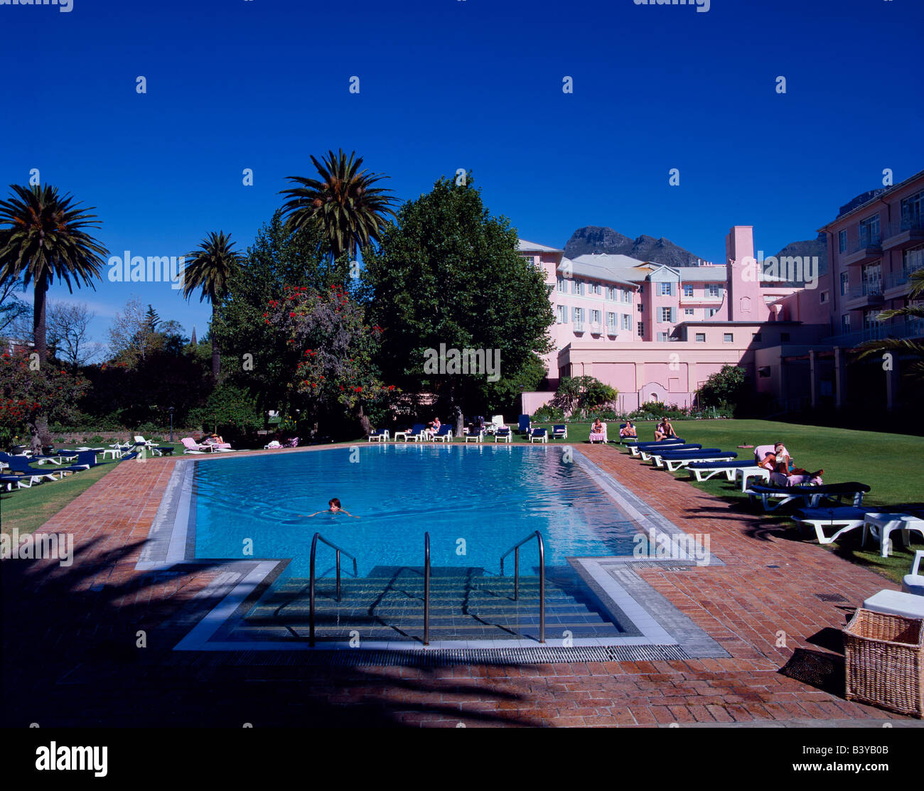 South Africa, Cape Town, Mount Nelson Hotel. Swimming pool Stock Photo ...