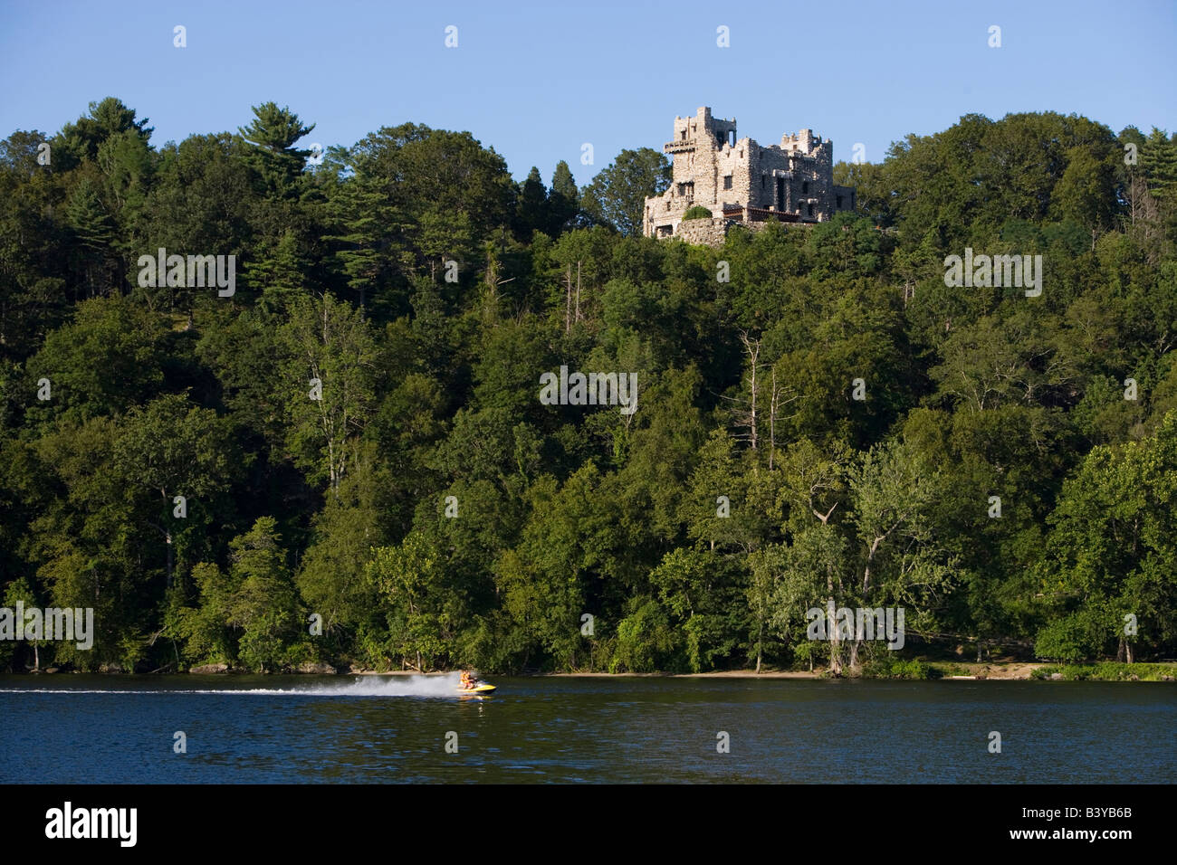 Gillette Castle on the bluff above the Connecticut River in East Haddam ...