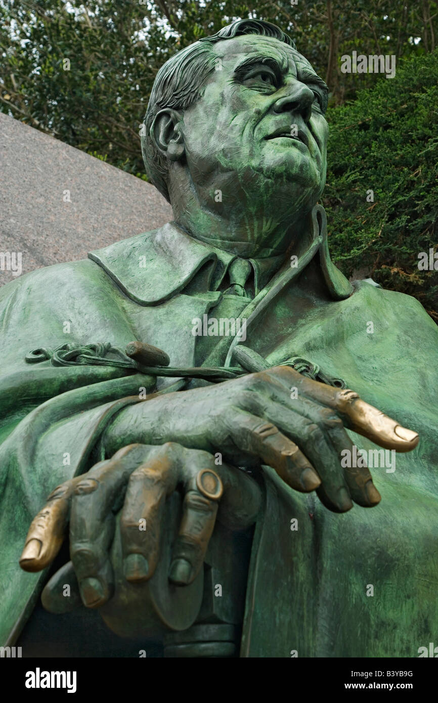 USA, Washington, D.C. Bronze statue of President Roosevelt at the ...