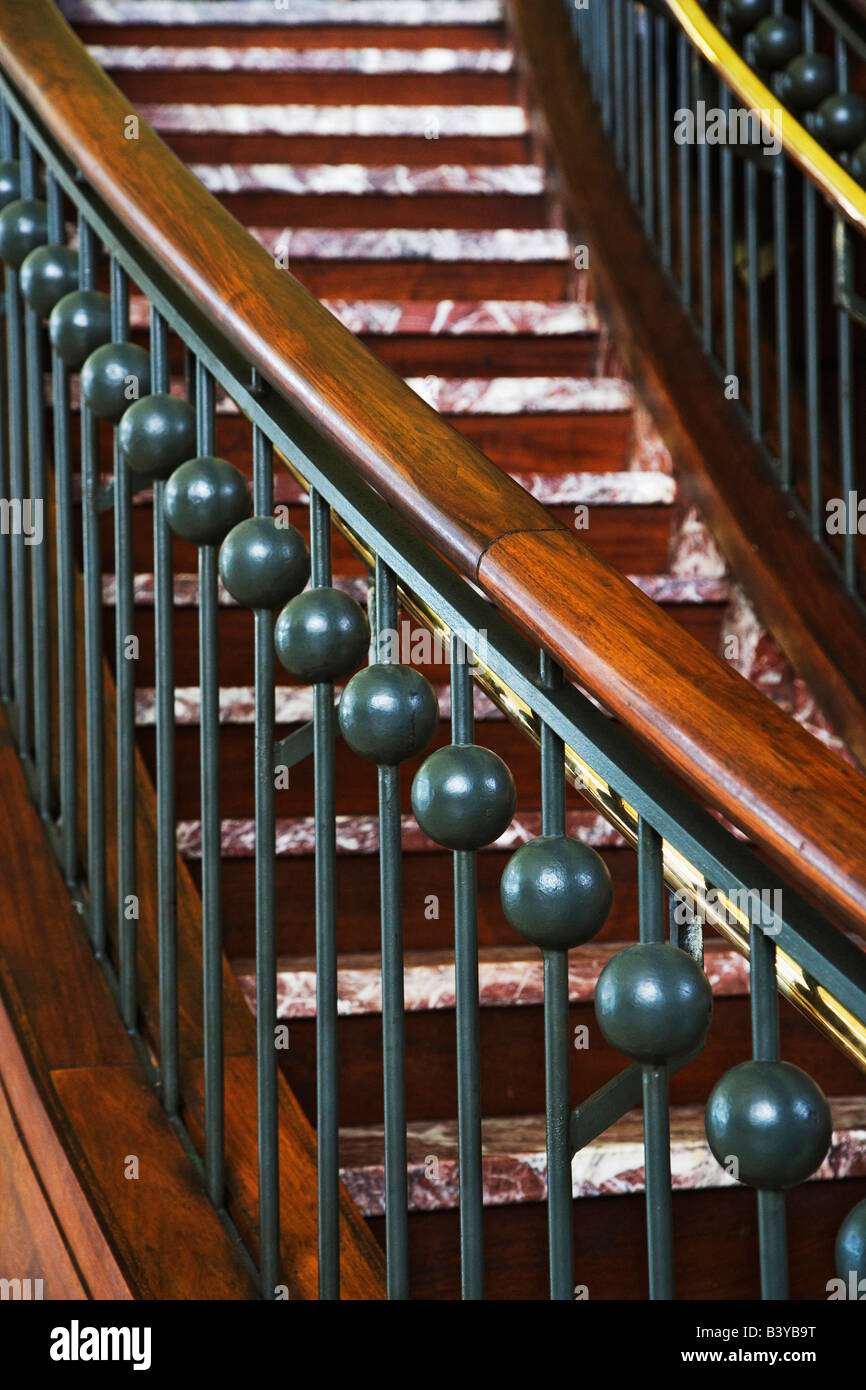 USA, Washington, D.C. Close-up of stairway inside Union Station train ...