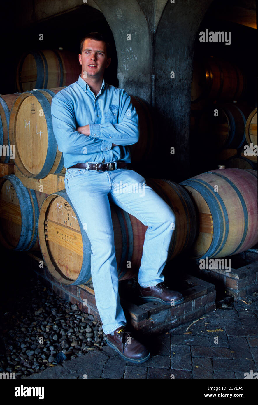 South Africa, Western Cape, Paarl. David Finlayson, owner & winemaker ...