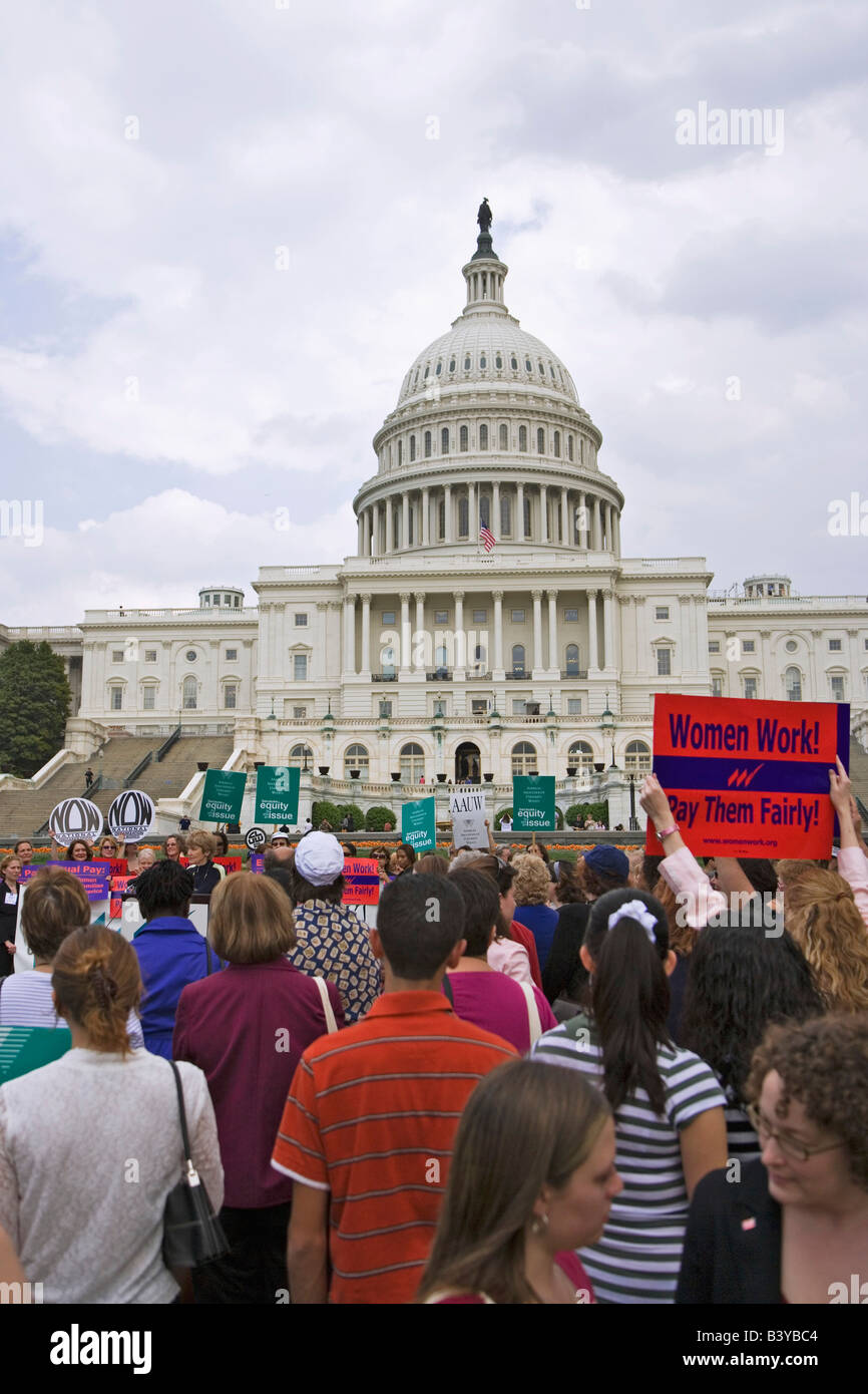USA, Washington, D.C. Protest rally in front of the U.S. Capitol ...