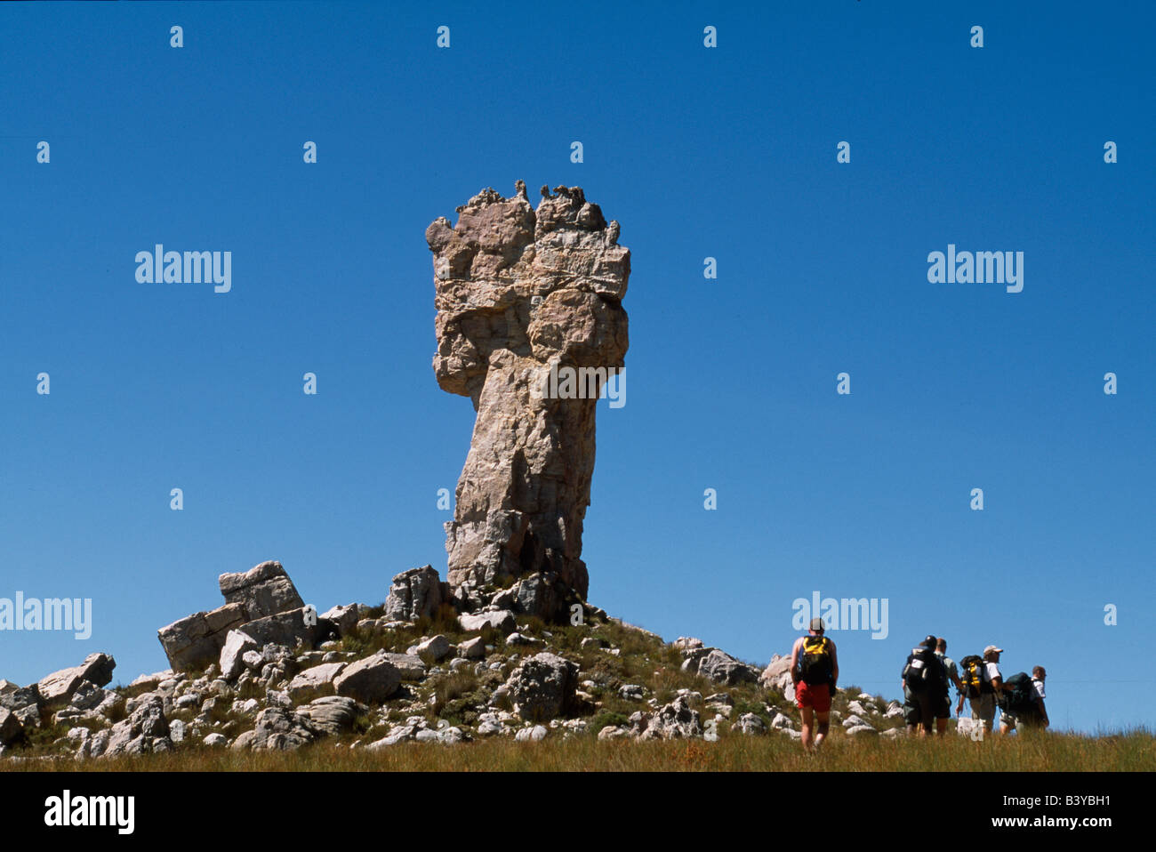 South Africa, Western Cape, Cederberg Wilderness Area. A trekking group ...