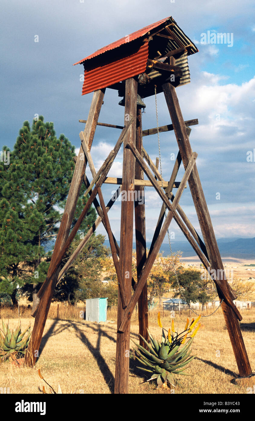 South Africa, Natal Province, Isandlwanda. Water pump and Isandlwana ...