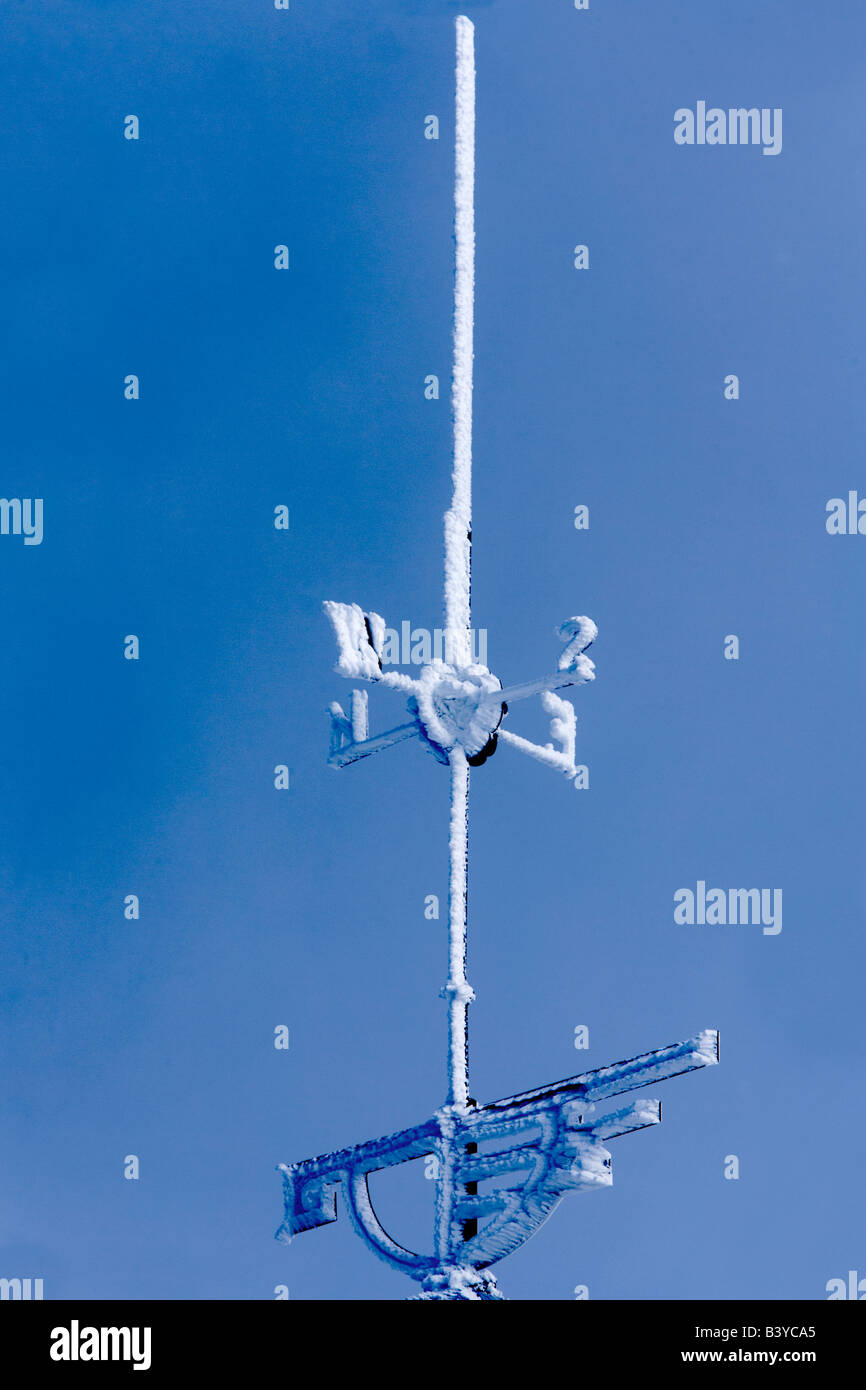 Frozen wind vane attop Timberline Lodge Oregon Stock Photo - Alamy