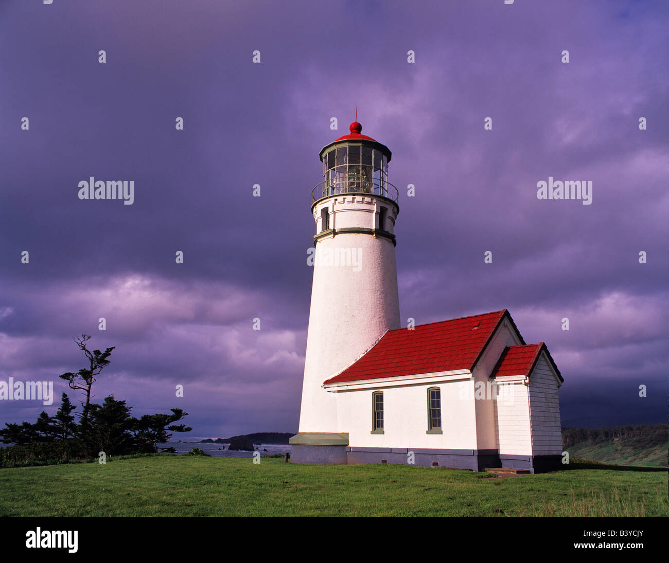 Cape Blanco Lighthouse with stormy sky Oregon Stock Photo - Alamy