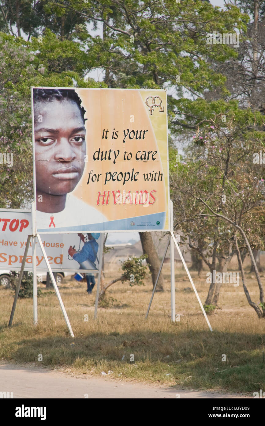 Aids educational warning sign Livingstone Zambia Africa Stock Photo - Alamy