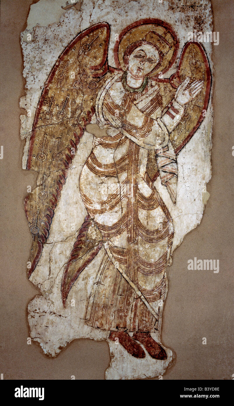 A fine early Coptic wall mural depicting Archangel Michael, which came ...