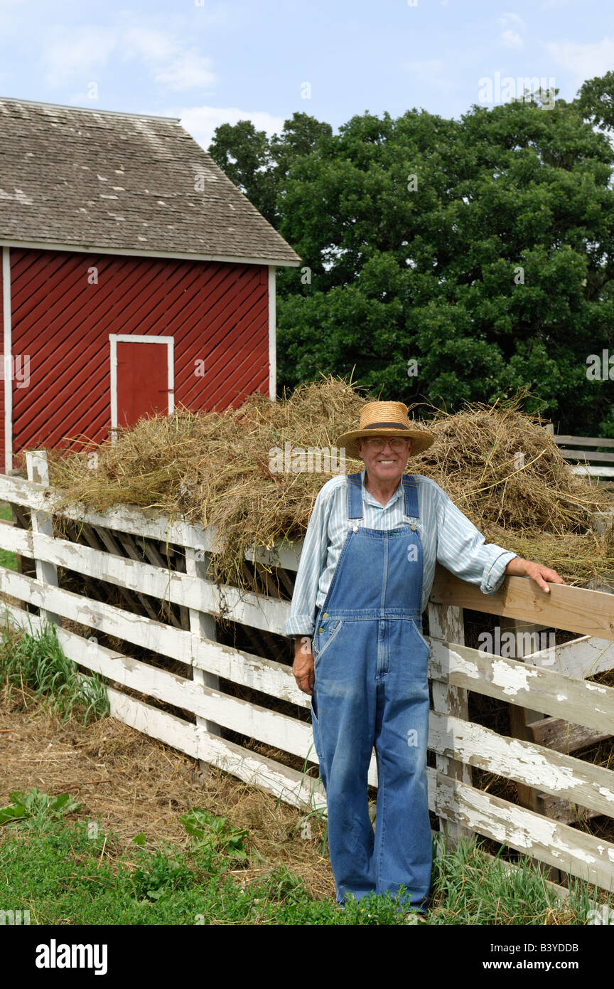 Farmer and Red Barn, Living History Farms, Urbandale, Iowa, (MR Stock ...