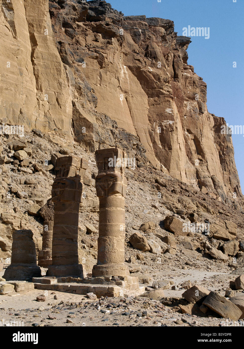 Sudan, Jebel Barkal. The ruins of an Egyptian temple at the foot of ...