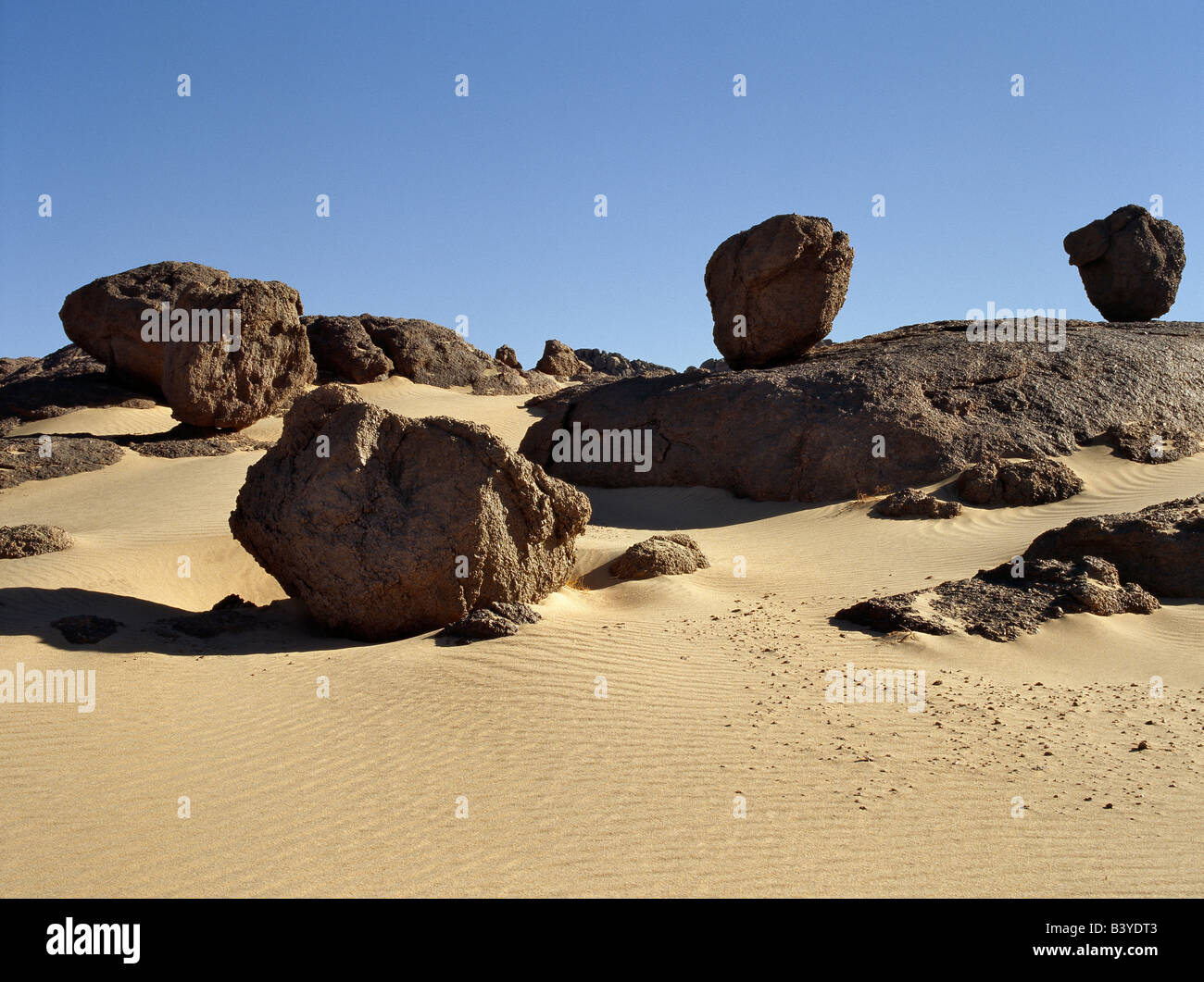 Sudan, Nubian Desert. Rocks and boulders in the Nubian Desert. The ...