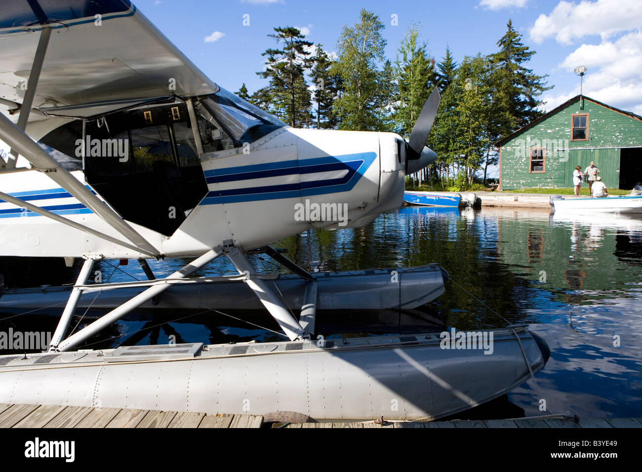 Float plane at the Birches Resort on Moosehead Lake Rockwood Maine USA ...