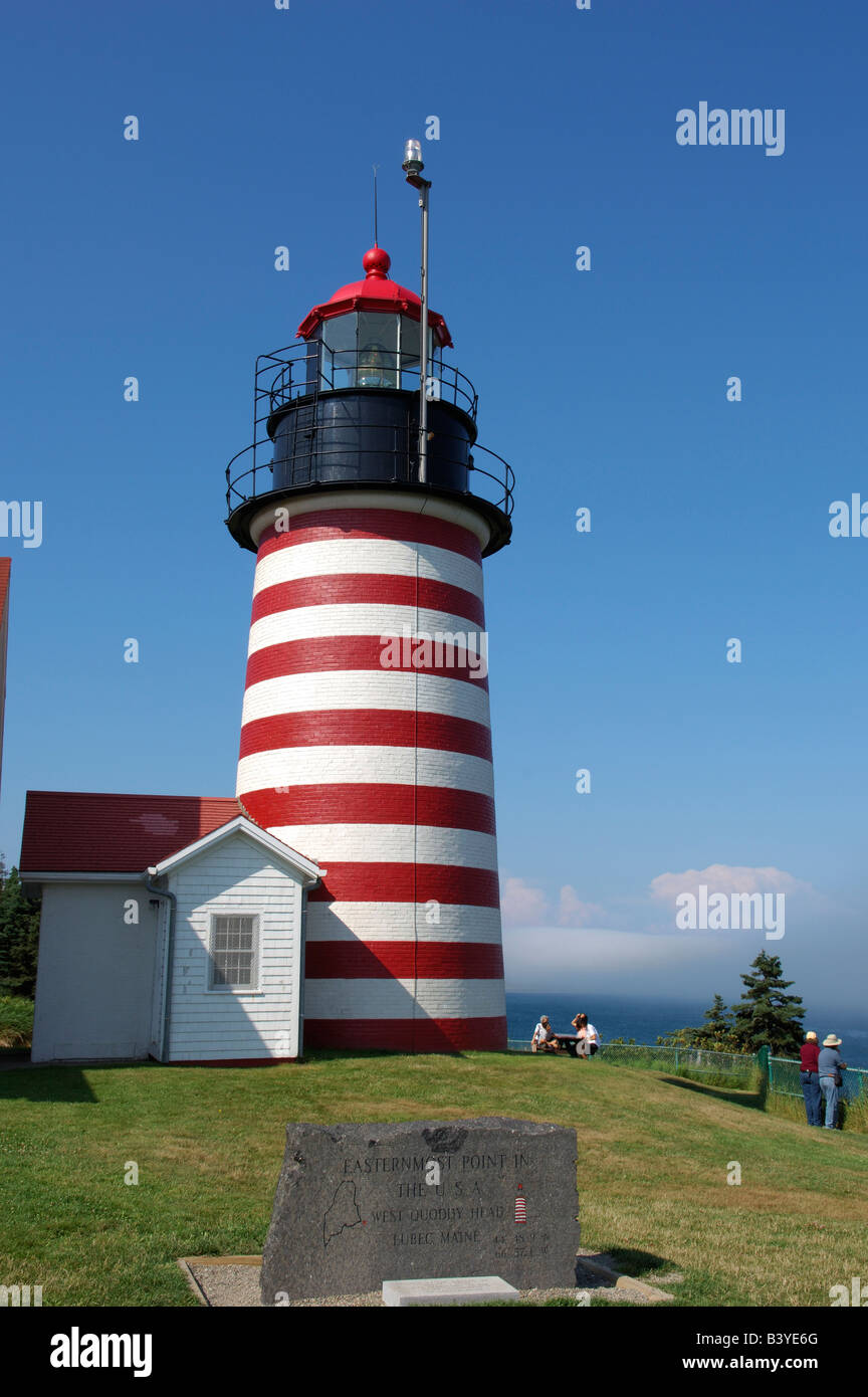 West Quoddy Head Lighthouse, Lubec, Maine, United States of America ...