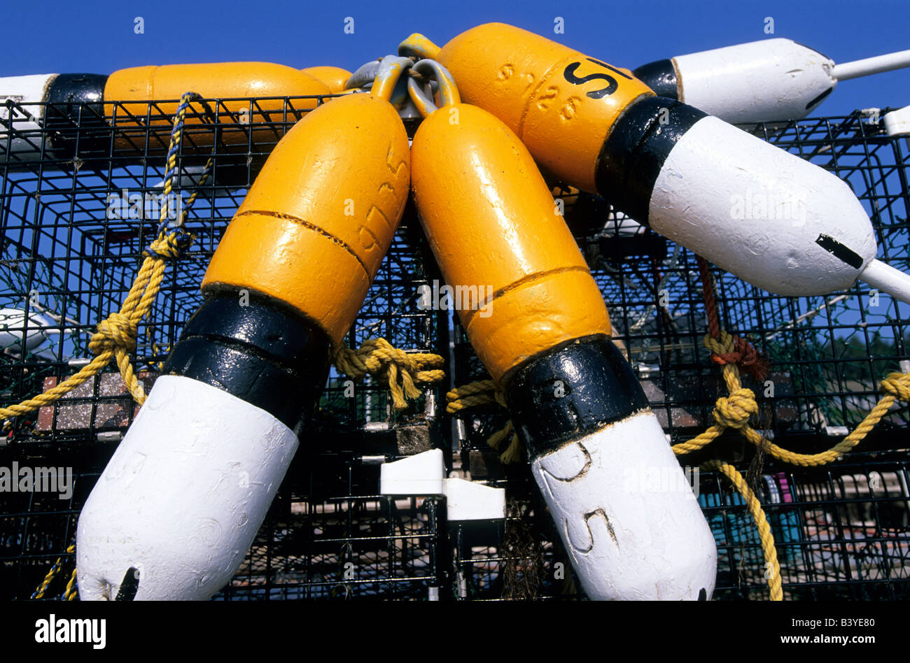 Lobster pot floats, Maine, USA Stock Photo - Alamy