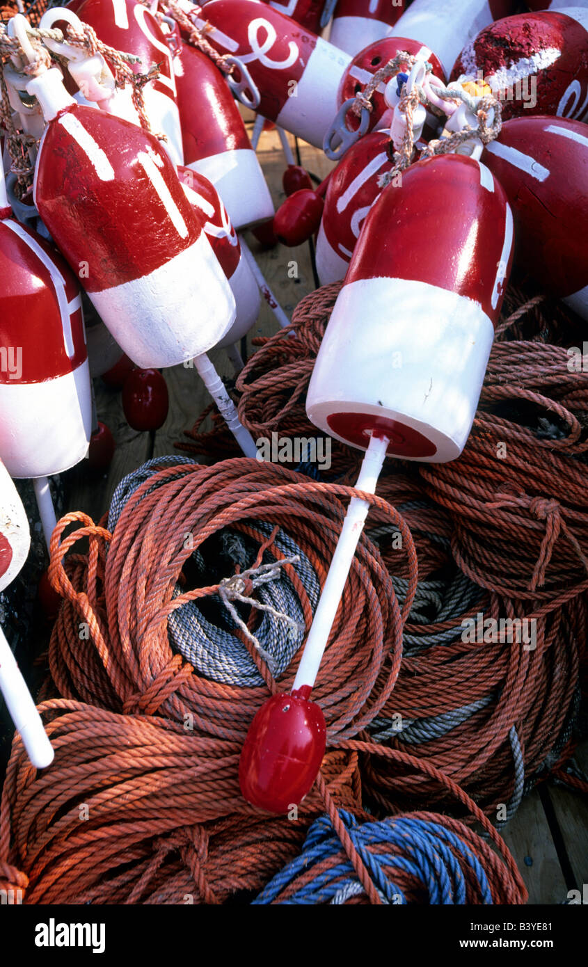 Lobster pot floats, Maine, USA Stock Photo - Alamy