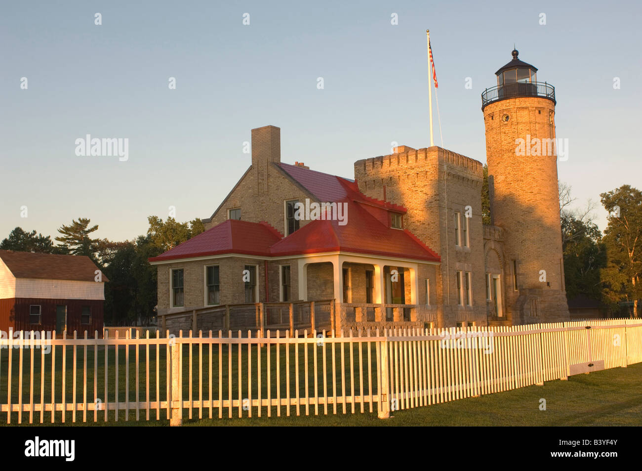 USA, Michagen, Mackinac City, Mackinac Point Lighthouse Stock Photo - Alamy